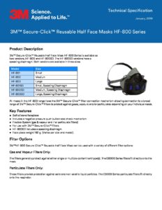 3M HF Range of Half Masks Data Sheet - Earshot Communications